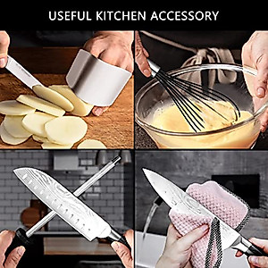 Knife Set with Block for Kitchen, Mareston 24 pcs High-Carbon German Stainless Steel Kitchen Knives Set with Block, Professional Chef Knife Set with 8 Steak Knives, Sharpener, Carving Fork & Shears