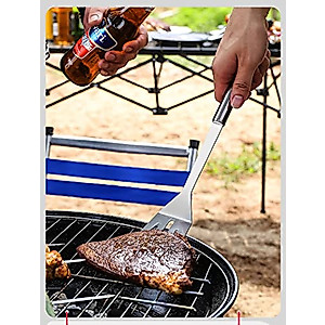 BBQ Grill Tools Set, 20 PCS BarbecueTools for Garden Party, Stainless Steel Grill BBQ Utensils Set for Outdoor Camping Cross-Country, Utensils Case for Travel (20 PCS)