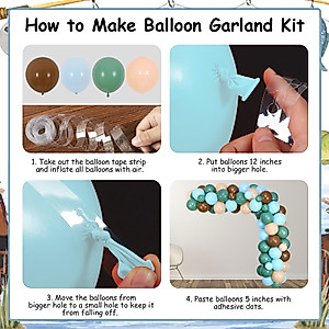 kreat4joy Fishing Baby Shower Decorations for Boy, Gone Fishing Baby Shower Decorations, Blue Green Brown Balloon Arch with a Little Fisherman Is On The Way Backdrop for Fish Outdoor Adventure Camping