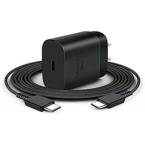 Type C Fast Charger,1 Pack 25W PD Wall Charger Block,USB C to C Cable Long 6FT Quick Charging Data Sync Cord Compatible with Samsung Galaxy S22/S21/S20 Ultra/Note 20/10/Z Fold 3/Flip 3 5G/iPad Pro