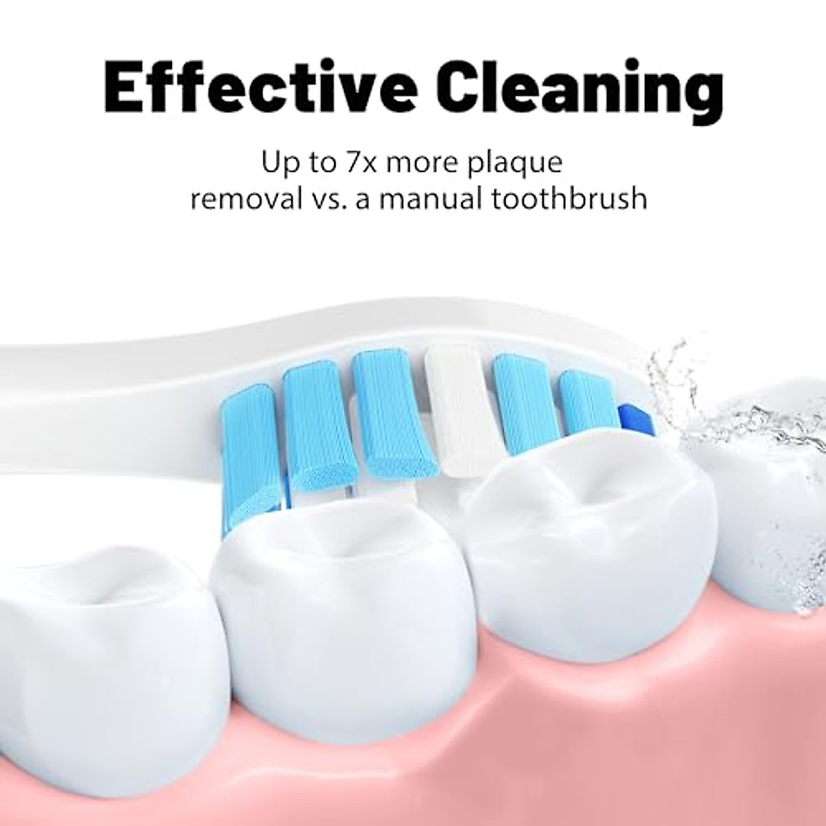 AOUGK Replacement Brush Heads Compatible with Philips Sonicare Electric Click-on Tooth Brush Handles, Toothbrush Head of Effective Cleaning and Plaque Removal, Pack of 10, White