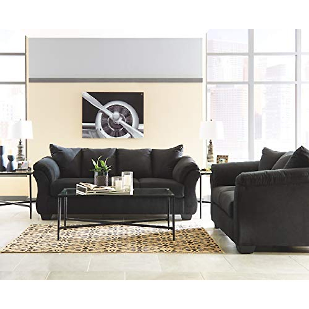 Signature Design by Ashley Darcy Classic Contemporary Sofa, Black