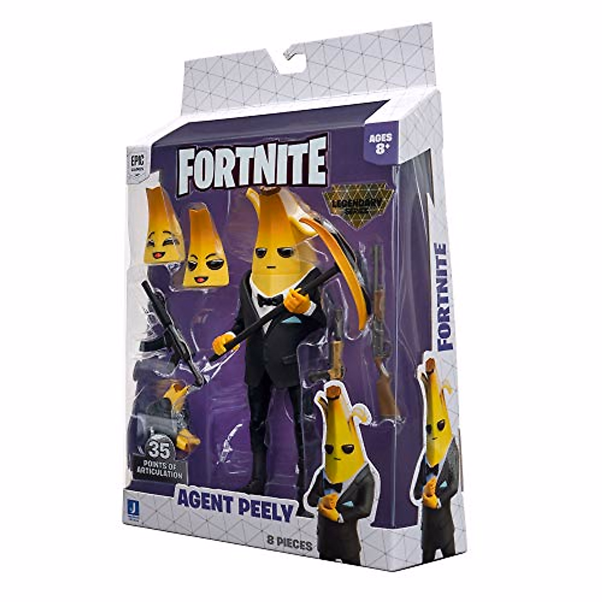 Fortnite Legendary Series, 1 Figure Pack - 6 Inch Agent Peely - BaseCollectible Action Figure - Includes 3 Interchangeable Faces