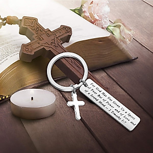 MAOFAED Inspiration Gift For God Has Not Given Us A Spirit of Fear Religious Jewelry Bible Verse Keychain