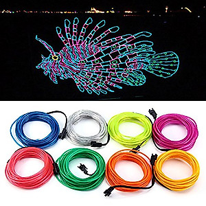 Motion Sensor Night Lights Stair Lights Closet Lights Flexible EL Wire Glow Lighting for Halloween Party Decorations 16.4ft/5m