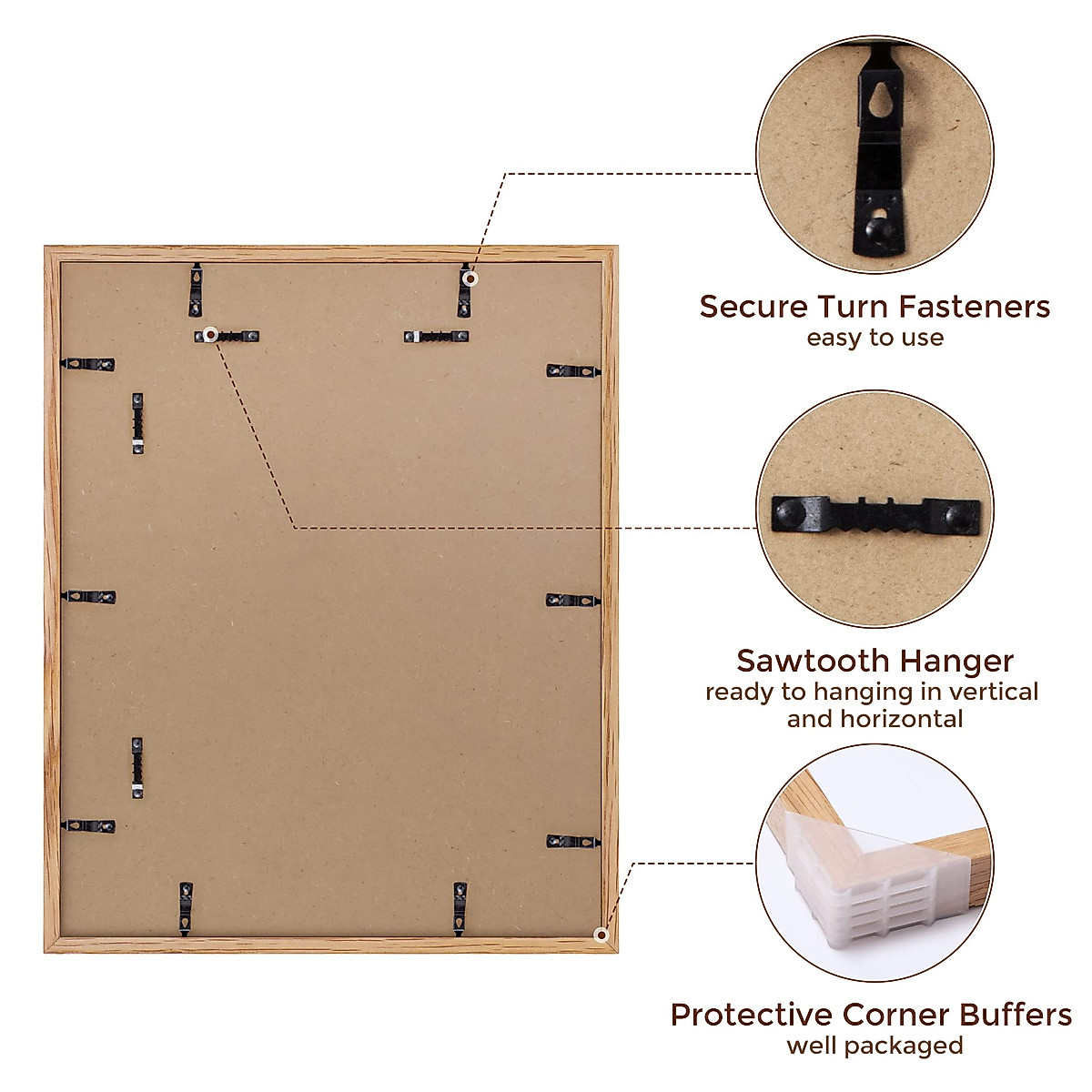 16x20 Picture Frame, 16 x 20 Solid Oak Wood Frame, Tempered Glass, 16x20 Picture Frame with Mat for 11x14, 16 by 20 Frame for Wall, 16x20 Wood Frames, 16x20 Matted Poster Frame, Natural Oak Color