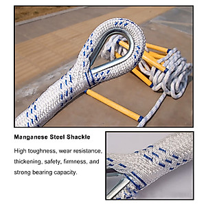 QWEASDF Emergency Fire Ladder, Escape Ladder, Flame Resistant Safety Rope Ladder, Non-Slip, Fast to Deploy, Easy to Use, for Work at Height, fire Escape, Home, Outdoor, Climbing,5m/16.4ft