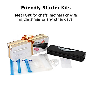 Suntree Vacuum Sealer Machine for Food, Compact Food Sealer Vacuum Sealer Dry/Moist/Gentle Modes with Build-in Cutter, Food Vacuum Sealer with 15pcs Vacuum Bags, External VAC for Jars and Containers