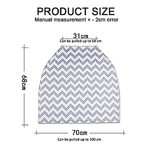 Entyle Baby Car Seat Covers - Car Seat Canopy for Boys Girls, Stretchy Breathable Nursing Breastfeeding Covers, Multifunctional Newborn Nursing Scarf, Infant Stroller/Shopping Cart Cover (Grey Ripple)