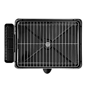 happimess DSH1004A Simple 20.75' Fingerprint-Proof Stainless Steel 2-Tier Dish Drying Rack, Dish Rack with Swivel Spout Tray, Utensil Holder, Stainless Steel/Black, Silver/Black