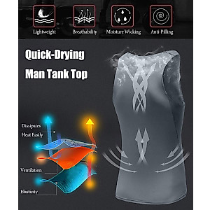 HIBETY Men's 3 Packs Sleeveless Compression Tank Top,Baselayer Cool Dry Compression Shirts(Black/Gray/White-03-L)