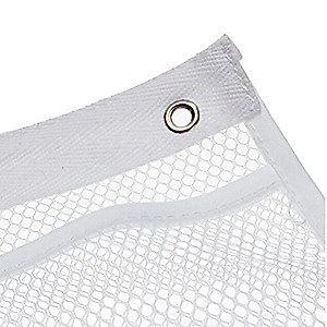 Mesh Shower Organizer Hanging, 6 Pockets Bath Shower Caddy Organizer Hanging Bathroom Shower Curtain Rod Accessories 4 Rings, Quick Dry