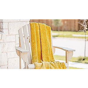 Chanasya Chenille Yellow Knit Throw Blanket - Super Soft Sweature Textured Classy Subtle Shimmer Decorative Knitted Blanket for Sofa Couch Bed Living Room Housewarming Gift (50x65 Inches) Yellow