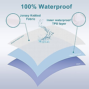NTBAY 4 Pack Zippered Waterproof Toddler Pillow Protectors, Super Soft Quiet Zip Baby Pillow Protectors, 13x18 Inches Jersey Pure White Waterproof Pillow Cases Covers