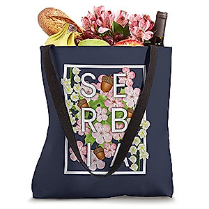 Flowers of Serbia Word Art - Serbian Pride Tote Bag
