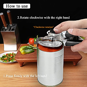 2PCS Can Opener Manual and Jar Opener for Weak Hands or Seniors with Arthritis, Manual Can Opener Smooth Edge Cutting No More Jagged Edges, 5 in 1 Jar Opener for Seniors with Arthritis