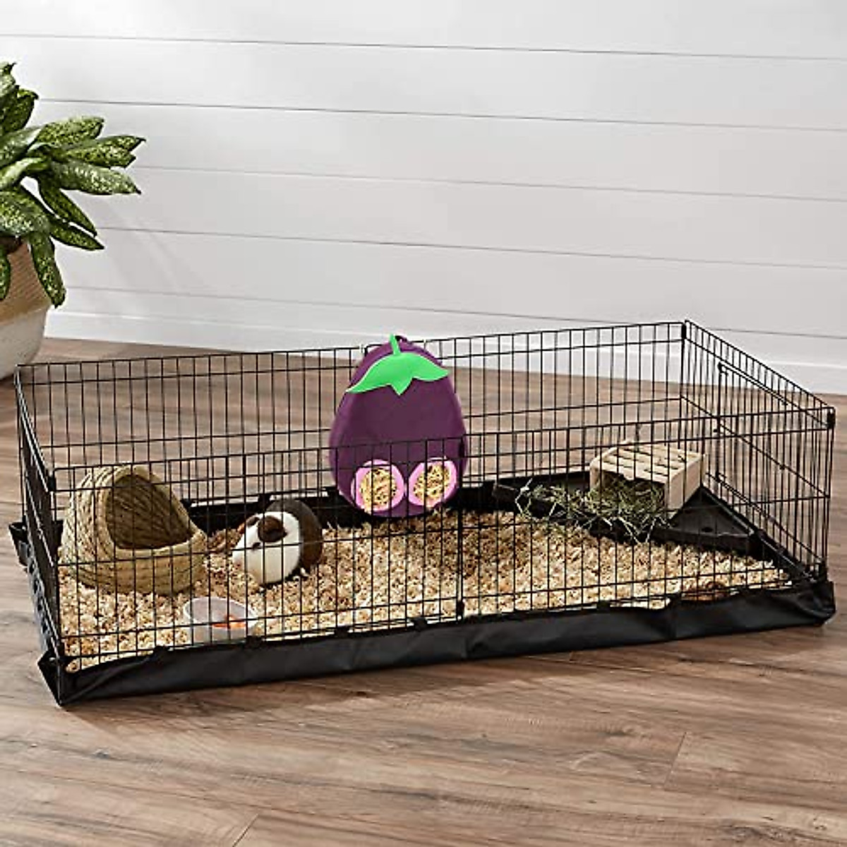Guinea Pig Hay Feeder, Rabbit Hay Feeder Bag with Zipper Closure for Bunny Chinchilla Small Animals, Large Capacity Less Waste, Reduce Mess and No Odor (Purple)