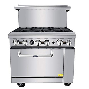 ATOSA AGR-6B 36" Gas Range (6 Burner Model) for Commercial Restaurant Professional Grade