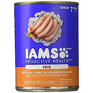 Iams Proactive Health Senior with Slow Cooked Chicken and Rice Pate, 13 Ounce (Pack of 12) - Packaging May Vary