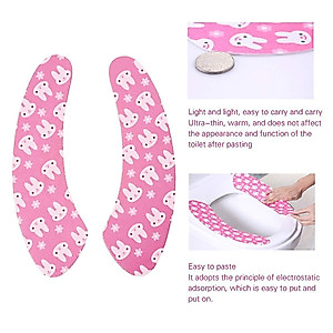 4 Pairs of Soft and Warm Toilet Seat Cover, Can Clean and Reuse Toilet Pads, Suitable for Toilet Rings of Different Shapes, Portable and Easy Installation