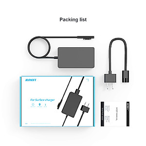 Surface Book Charger, AYNEFF 15V 4A 65W Surface Pro 7 Power Supply Compatible with Microsoft Surface Book Surface Laptop Surface Pro 7 Pro 6 Pro 4 Pro X, Surface Go, 5.9ft DC Cable with USB 5V 1A