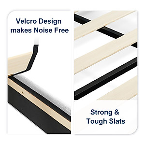 Molblly King Size Bed Frame Upholstered Platform with Headboard and Strong Wooden Slats,Mattress Foundation,Non-Slip,No Box Spring Needed, Easy Assembly, White