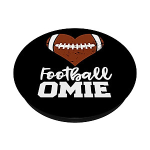 Football Omie Funny Football Heart Grandma Omie PopSockets Swappable PopGrip