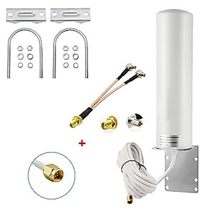High Gain 10-12dBi External SMA Male/Dual TS9 3G 4G LTE Bracket Mount Long Range Antenna for Netgear Nighthawk M1 MR1100 Verizon Jetpack 8800L Mobile Hotpots Router MiFi Mobile Hotspot 4G LTE Router