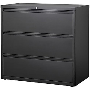 Hirsh 42-in Wide HL8000 Series Metal 3 Drawer Lateral File Cabinet Black
