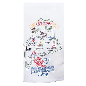 2 Piece Kay Dee Designs Home State Of Maine Embroidered Kitchen Towel Bundle
