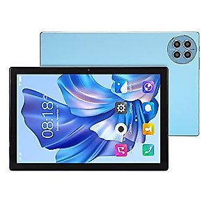 Airshi Smart Tablet, 10in Smart Tablet Octa Core CPU 12GB RAM 256GB ROM Dual Speakers US Plug 100-240V Portable for Office (Blue)