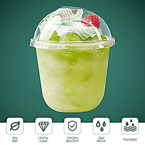 PartyMars [50 Set] 10oz Ice Cream Cups With Dome Lids - For Ice Cream Cups, Snack bowl, yogurt con granola and Take Away Food Container and Desserts