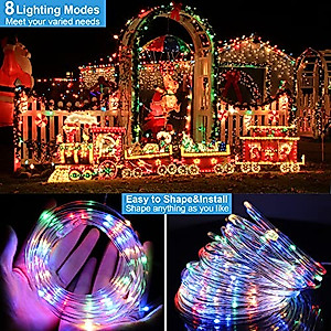 WIND STAR Solar Rope Lights Outdoor, 72FT 200 LED Solar Powered Fairy Lights 8 Modes Solar String Light Decoration for Patio Wedding Stairs,Fence, Garden Swimming Pool Trampoline