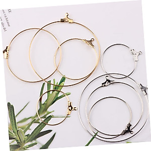 ABOOFAN 20pcs DIY Earring Hoop Earring Hoop Jewelry Making Earring Finding Bezel Charms Pendants Earring Pendant DIY o Ring Charm DIY Earring Supplies Small Gold Hoop Earrings Connector