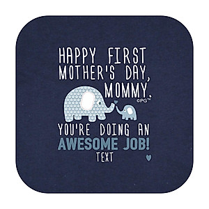 Mothers Day Bodysuit Custom Name Gifts Happy First Mothers Day Blue Elephant Bodysuit 12 Months Navy