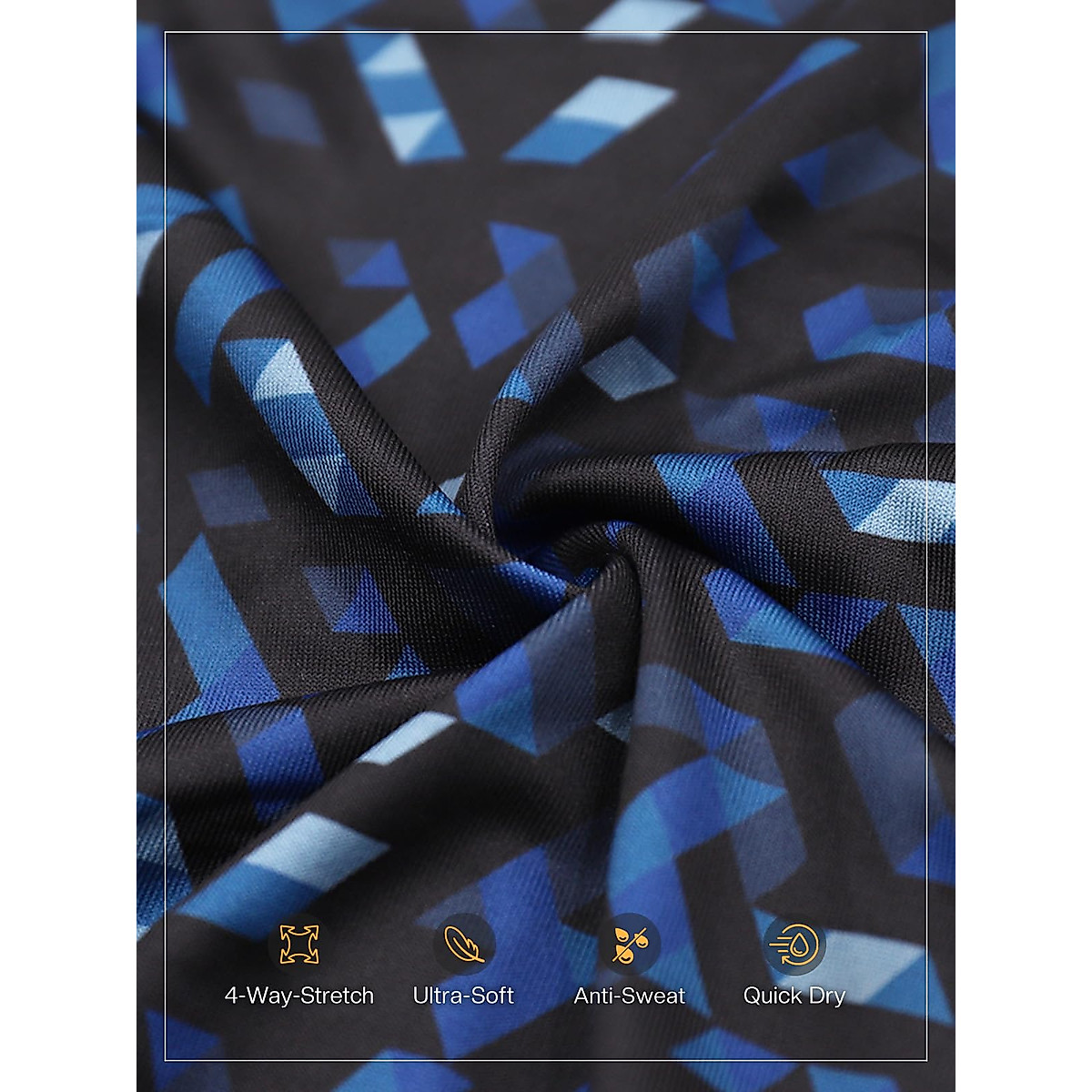 ARSUXEO Men's Compression Tights Running Pants Baselayer Legging K3 Mi Blue Size Large