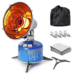 Lixada Portable Gas Heater Camping Heater Lightweight Camp Gas Heater with Blanket and 4 Clips Camping Warmer Heating Stove Outdoor