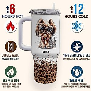 Personalized Dog Tumber with Lhasa Apso Dog’s Name – Custom Cup for Dog Moms, Ideal Gift for Mother's Day, Birthdays & Christmas, Ceramic Tumber, 40oz h0wntz