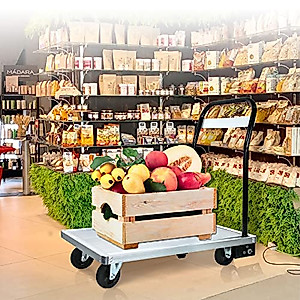 ZIXNEXKOO Platform Truck Cart，450Lbs Aluminum Folding Platform Trucks, Moving Push Cart Dolly with Swivel Wheels and Non-Slip Surface, Used for Home, Garage, Warehouse & Carrying