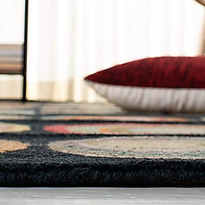 SAFAVIEH Soho Collection 3'6" x 5'6" Black/Multi SOH921A Handmade Modern Abstract Premium Wool Area Rug