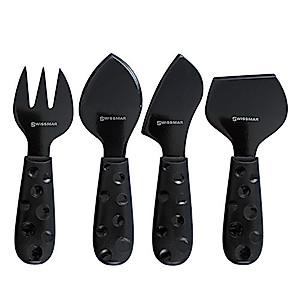Swissmar Petite Suisse 4 Piece Cheese Knife Set, Black