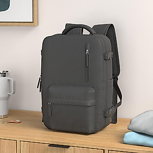 VECAVE Travel Backpack for Women,Airline Approved Carry On Backpack Flight Approved,Waterproof 14 Inch Laptop Backpack with Shoe Compartment Casual Daypack Backpacks Black