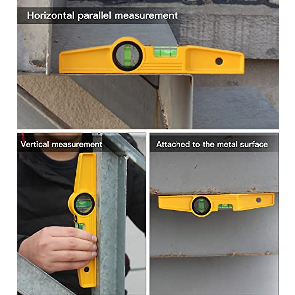 RONGPRO 10 Inch Aluminum Die-Cast Magnetic Torpedo Level, Professional Magnetic Scaffolding Spirit Level, Torpedo Level with Rare Earth Magnet 250MM and Holster