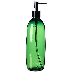 Soap Dispenser for Bathroom, Kitchen Sink, Filling Detergent Liquid. Green/Black, 75 cl (25 oz). Ikea.