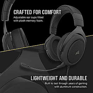 Corsair HS60 PRO - 7.1 Virtual Surround Sound Gaming Headset with USB DAC - Works with PC, Xbox Series X, Xbox Series S, Xbox One, PS5, PS4, and Nintendo Switch - Carbon (CA-9011213-NA)