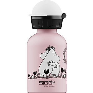 SIGG X Moomin Picnic Kids Drinking Bottle (0.3 L), Non-Toxic Children's Water Bottle with Leak-Proof Lid, Made in Switzerland Aluminium Flask for Water