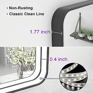 JSneijder 2-Piece(Frameless+Framed) LED Bathroom Mirror, 28x36 Inch, Bathroom Vanity Mirror with Lights, Wall Mounted Dimmable Anti-Fog Lighted Wall Mirror for Bedroom