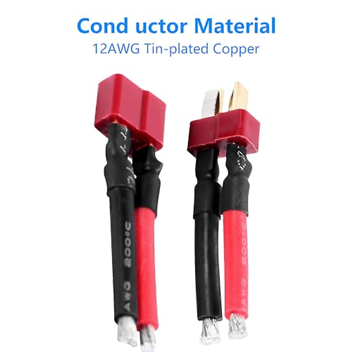 XIITIA 8 Pairs T Plug Female and Male Connector with 12AWG Silicon Wire, 55MM Extention Cable for RC Lipo Battery Cable Drone