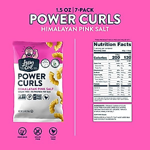 LesserEvil Himalayan Pink Salt Power Curls, Grain Free, Minimally Processed, Avocado Oil, Egg White Protein, 1.5 Oz, Pack of 7