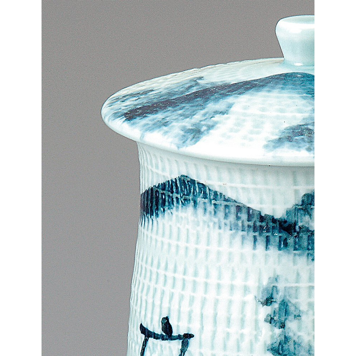 Soine Kiln 489-08-453 Sushi Hot Water Only Tochili Mountain Water with Lid, Blue, Approx. 10.1 fl oz (300 ml)